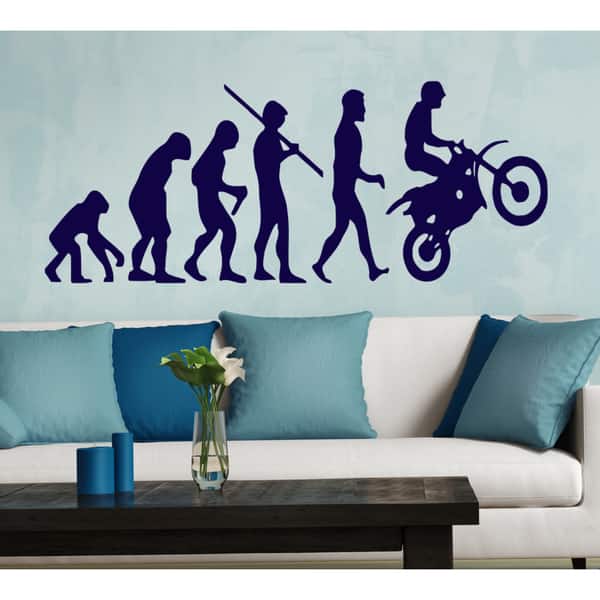 Evolution evolutionary chain motorcyclist Wall Art Sticker Decal - Bed ...