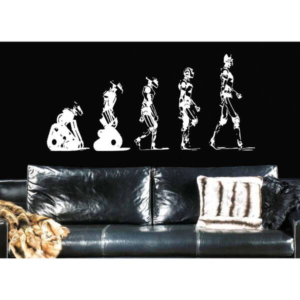 Evolution Robots and machines Wall Art Sticker Decal White - Bed Bath ...