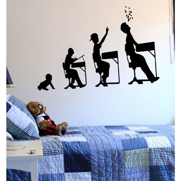 Evolution evolutionary chain schoolboy Wall Art Sticker Decal - Bed ...