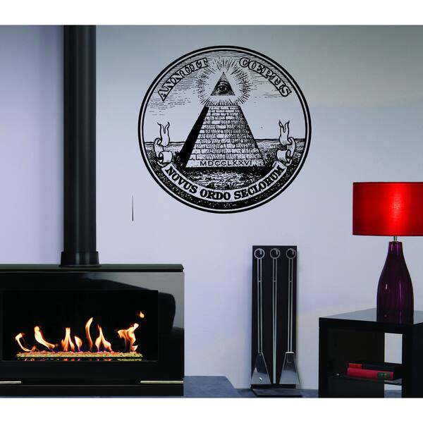 Pentogramma pyramid All-seeing eye Wall Art Sticker Decal - Bed Bath ...