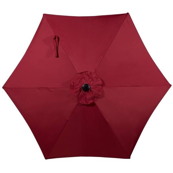 Aillik 7.5-foot Round Outdoor Push Button Tilt and Crank Patio Umbrella ...