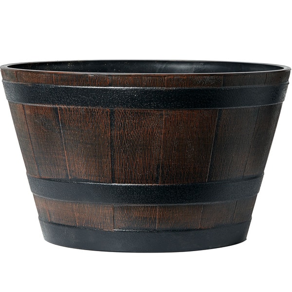 Shop 22-inch Bronze Barrel Planter - Free Shipping Today - Overstock ...