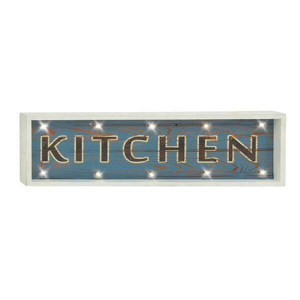 LED Distressed Wood "Kitchen" Wall Sign - Bed Bath & Beyond - 11689744