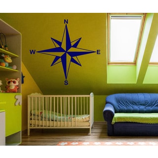 Compass North West South East Wall Art Sticker Decal Blue - Bed Bath ...