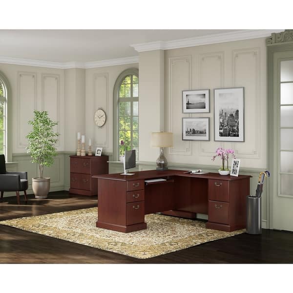 Bennington L Desk with Drawers by Bush Furniture - Bed Bath & Beyond ...