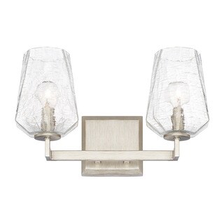 Arden 2-light Brushed Silver Bath/Vanity Light - Brushed Silver - Bed ...