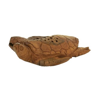 Teak Wood Turtle 12-inch x 4-inch - Bed Bath & Beyond - 11715775