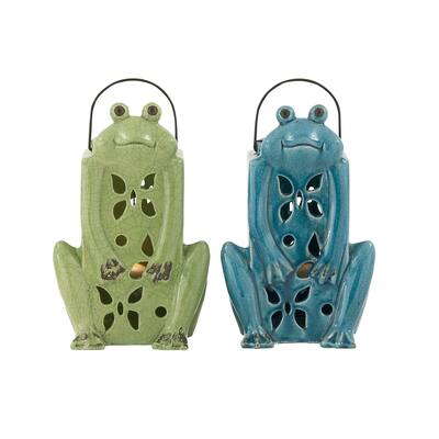 Ceramic Frog Lantern 2 Assorted - Overstock - 11720070