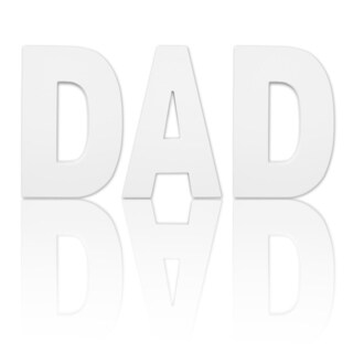 8.75-inch Free Standing White Finish Wooden Decorative Letters 'DAD ...