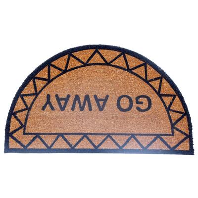 'Go Away' Half Round Coir Mat - Overstock - 11724853