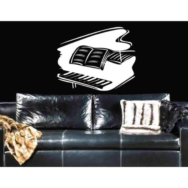 Piano Wall Art Sticker Decal White - Bed Bath & Beyond - 11725559