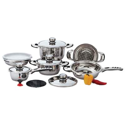 Chef's Secret 12 Piece 9-Ply Waterless Heavy-Gauge Stainless Steel ...