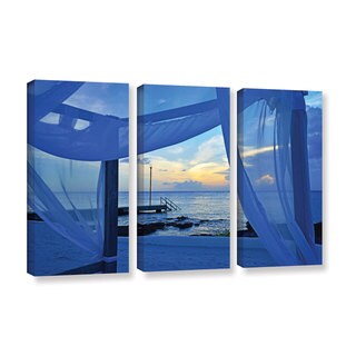 Kathy Yates's 'Sunset Sea View' 3 Piece Gallery Wrapped Canvas Set ...