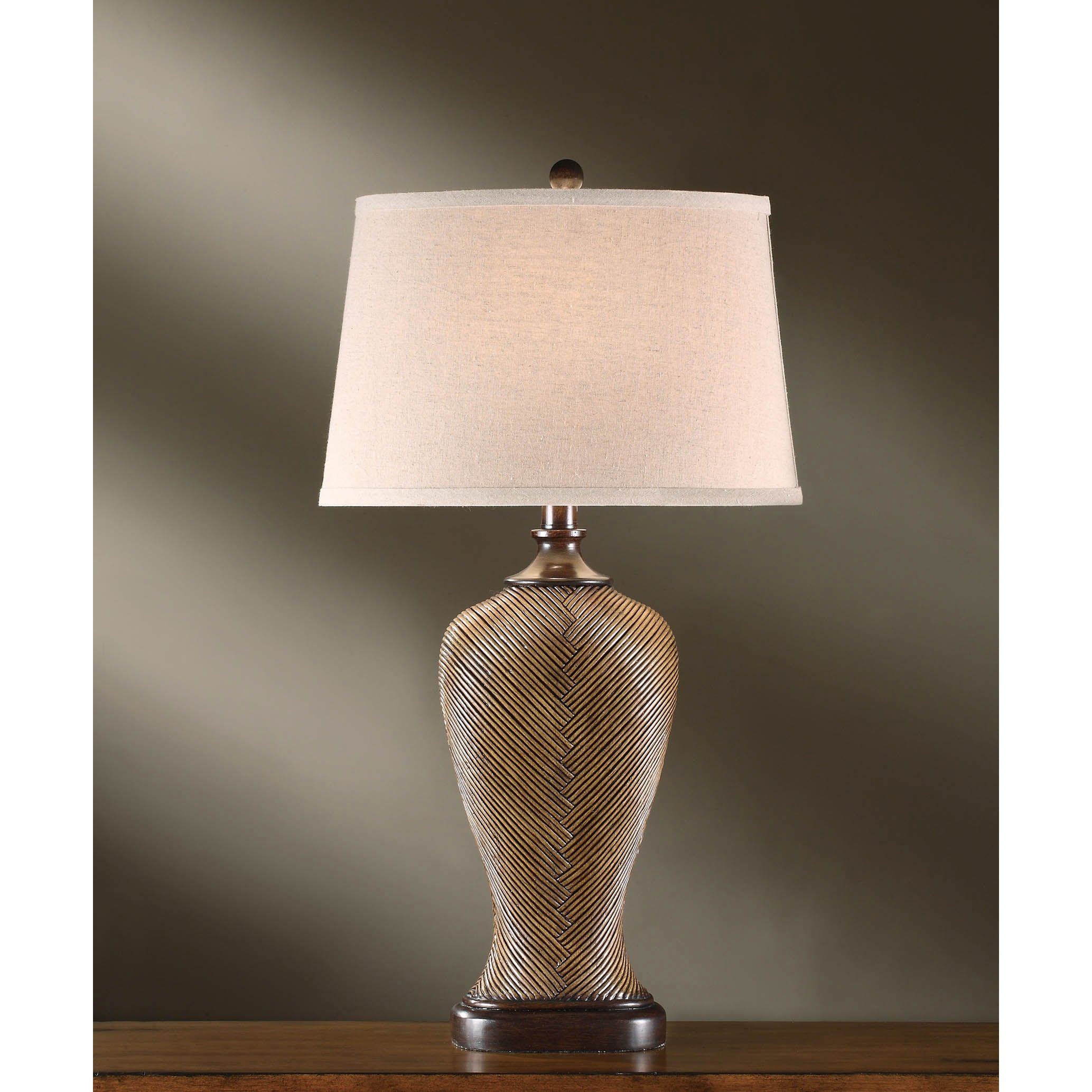 Wheaton Rattan and Wood 32-inch Table Lamp - 32"H - Overstock - 11742320