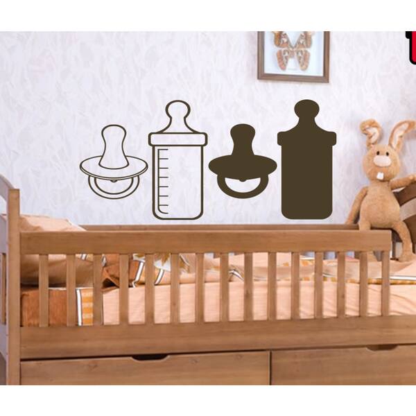 Kids toys baby bottle cot nipple comforter Wall Art Sticker Decal Brown ...