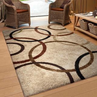 Orian Rugs Impressions Shag Circle Design Bisque Area Rug - Bed Bath ...