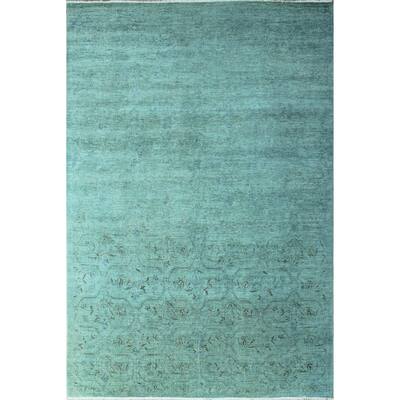 Overdyed Tyler Teal Green Hand-Knotted Rug (9'1 x 12'7) - Overstock ...