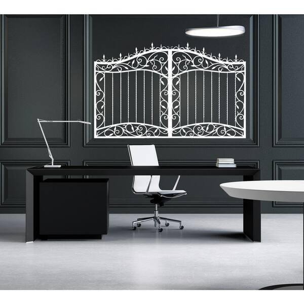 White Classic Gate Wall Art Sticker Decal - Bed Bath & Beyond - 11760875