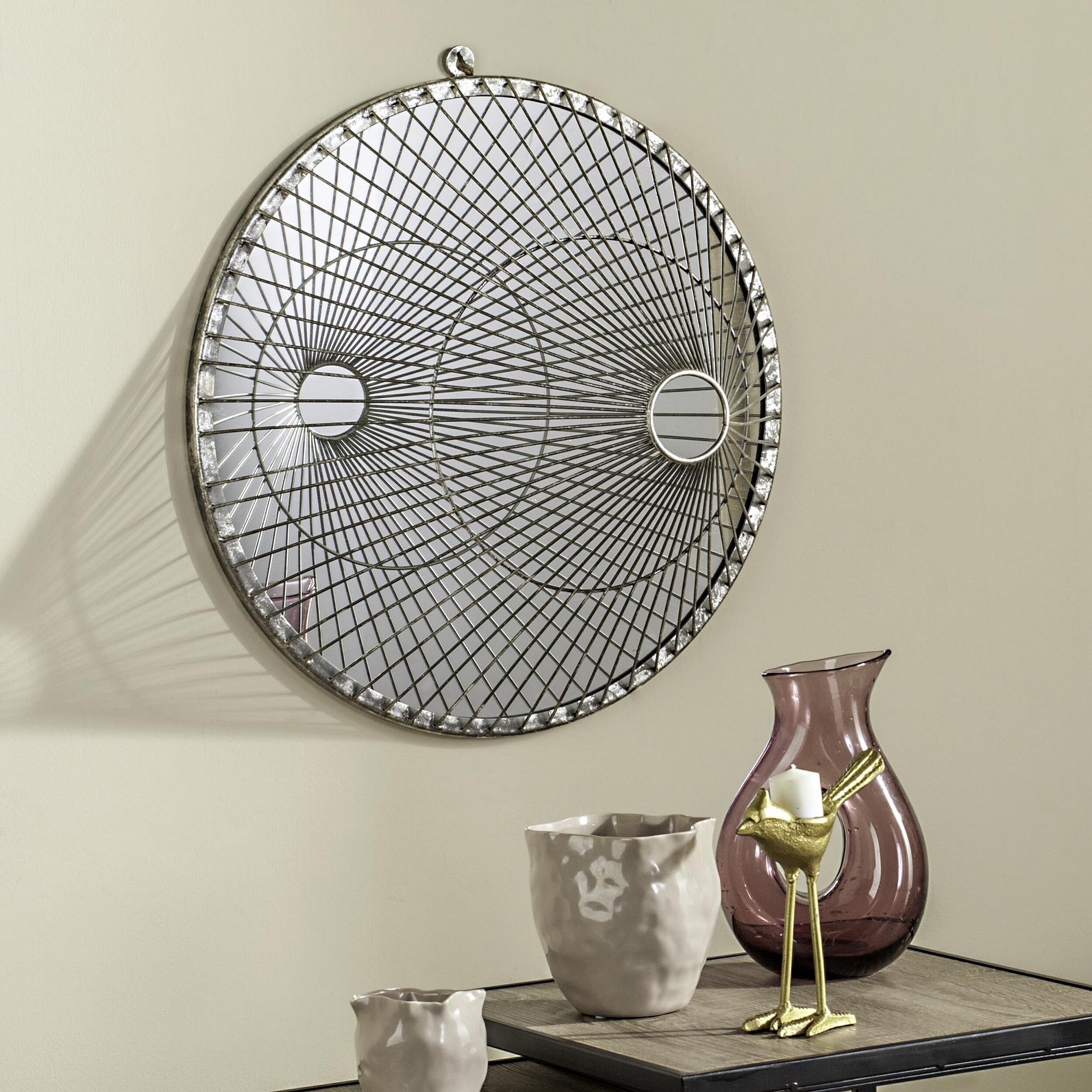 SAFAVIEH GEMINI 3D Silver 22 inch Decorative Mirror 22 X Silver 22