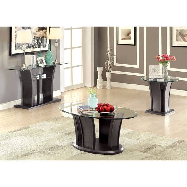 Furniture of America Pecs Grey 48-inch 1-shelf 3-piece Accent Table Set ...