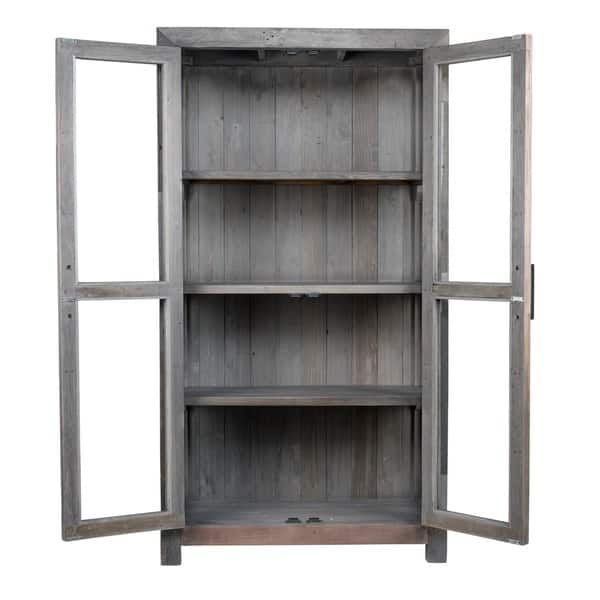Oscar Grey Reclaimed Wood Curio Cabinet by Kosas Home - Bed Bath ...