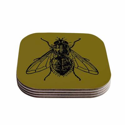 Alias 'Too Fly' Green Black Coasters (Set of 4) - Overstock - 11777259