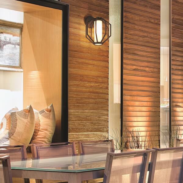 Troy Lighting Boundary 15-inch Textured Graphite Outdoor LED Wall Light ...