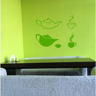 Chinese teapot Wall Art Sticker Decal Green - Bed Bath & Beyond - 11810632
