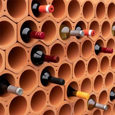 Merola Tile 4.75x9.25-inch Botellera Terra Cotta Unglazed Stackable ...