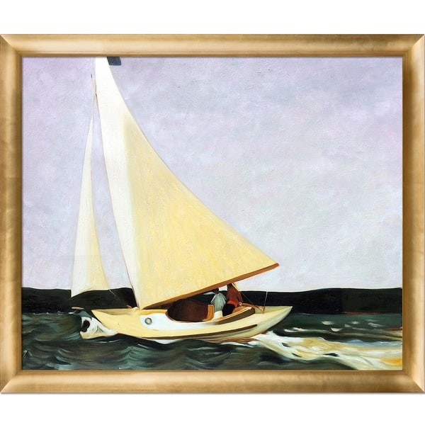 Edward Hopper 'Sailing, 1911' Hand Painted Framed Canvas Art - Bed Bath ...