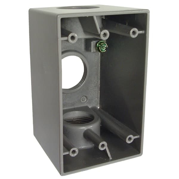 Raco 5387-0 4-1/2" X 2-3/4" Gray Die Cast Aluminum Single Gang Box ...