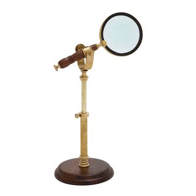 Distinctive Brass Wood Magnifier - Overstock - 11820054
