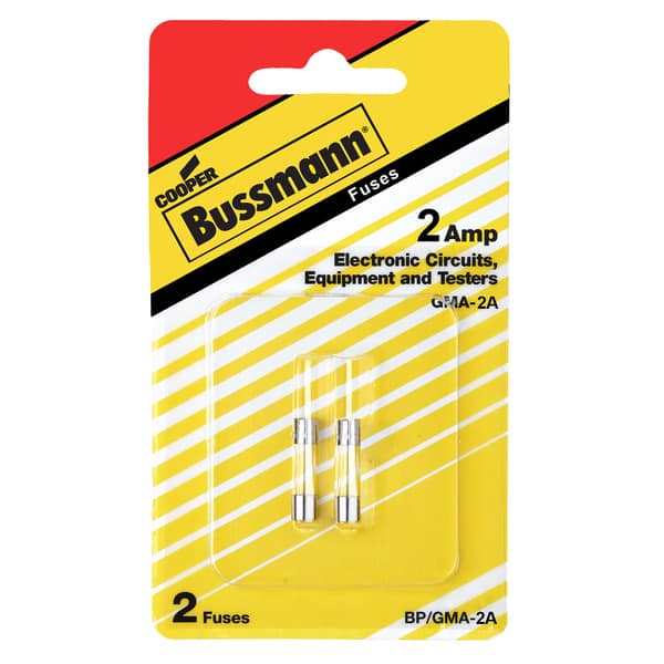 Bussmann Fast Acting Glass Fuse 2 amps 250 volts 5 mm Dia. x 20 mm L 2 ...