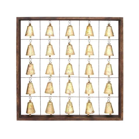 Classic Wooden Metal Bell Frame With Twenty Five Bells In A Simple ...
