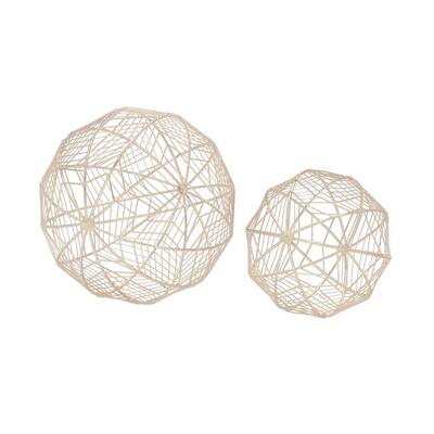 Designer Metal Wire Orb (Set Of 2) - Overstock - 11828738