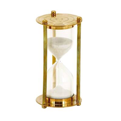 Metal Glass Sand Timer Lustrous And Metallic Finish - Overstock - 11829261
