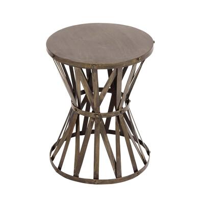 The Rustic Metal Accent Stool - Overstock - 11830488