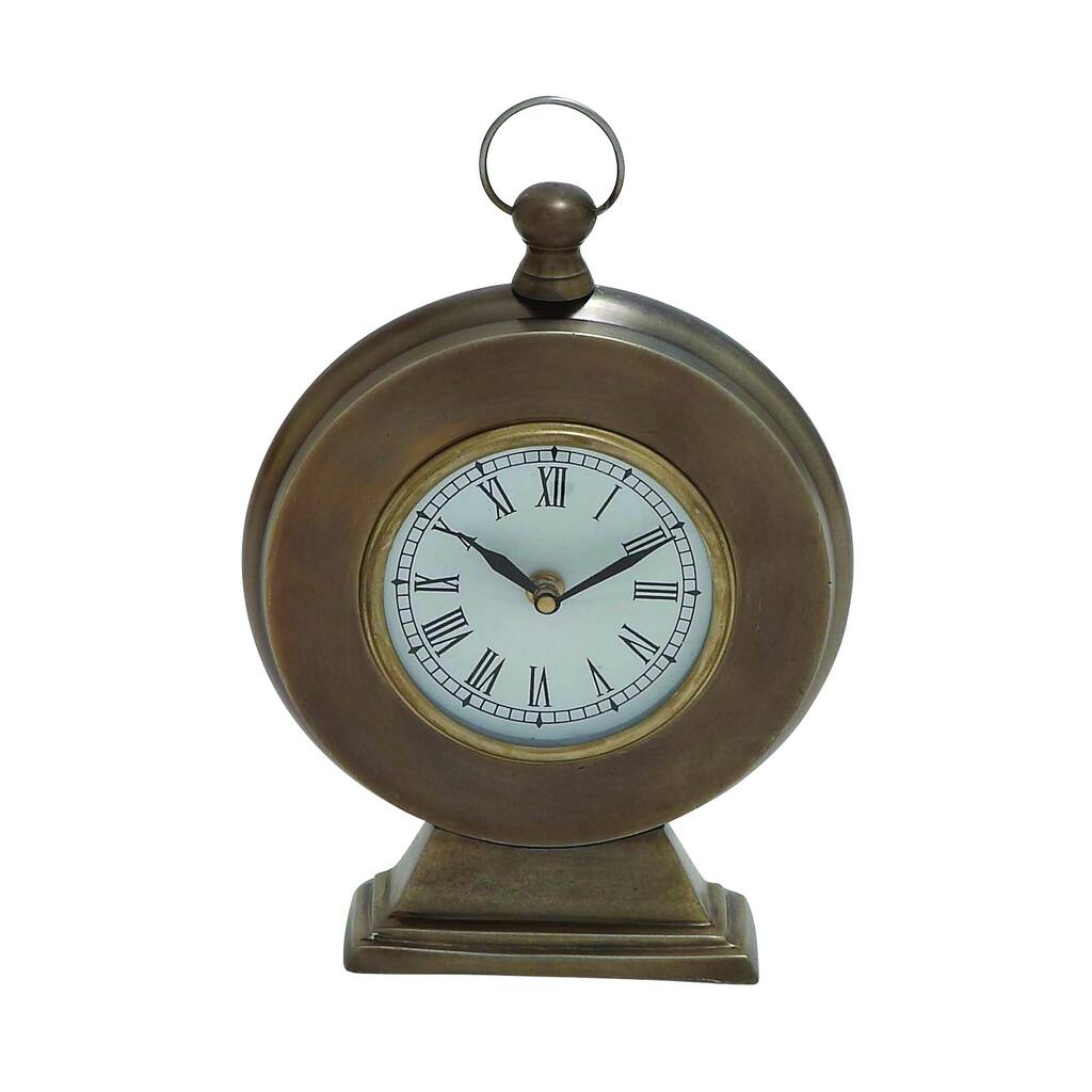 Round Shaped Table Clock In Traditional Design - Overstock - 11832505