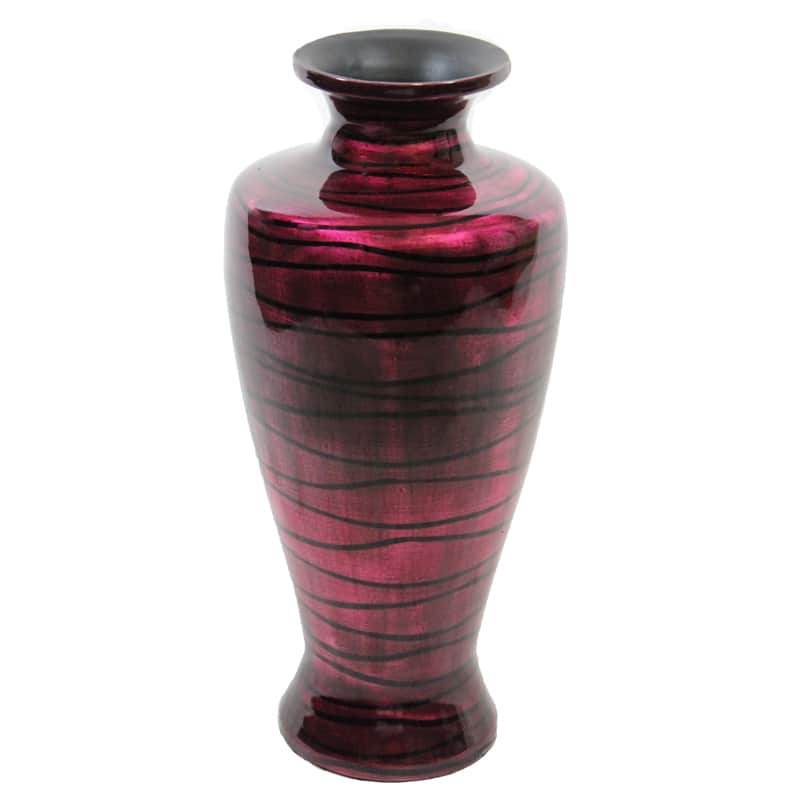 Exquisite Magenta Lacquered Bamboo Vase By Entrada - Overstock - 11832699