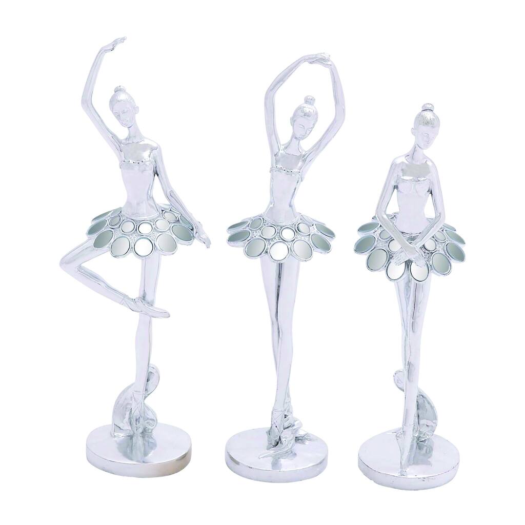 Dazzling And Beautiful Silver Polystone Ballet Dancer Assorted Set Of ...