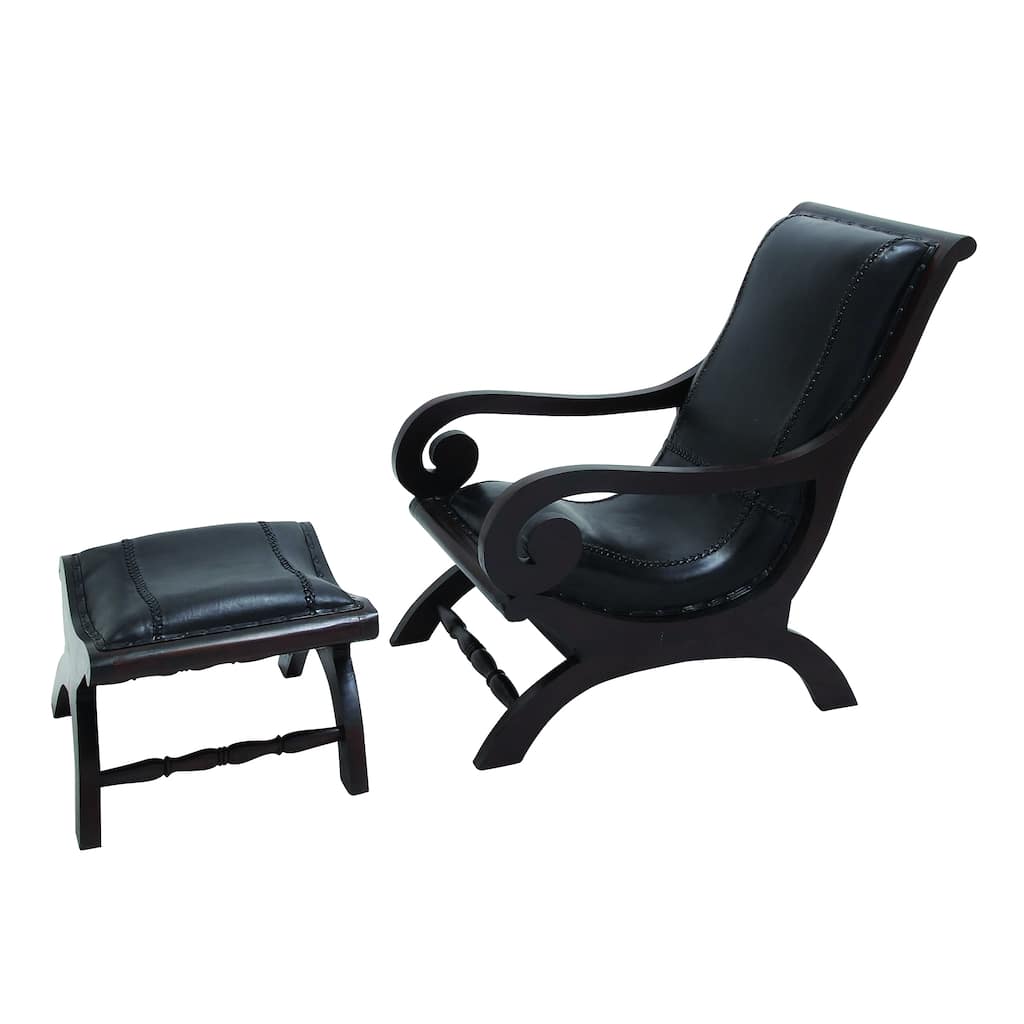 Bahia Lazy Chair With Stool In Traditional Design (Set Of 2 ...