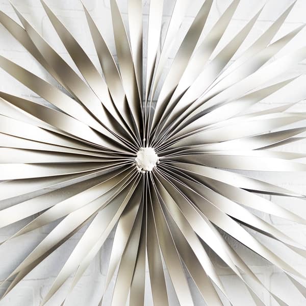 Silver Metal Coiled Ribbon Sunburst Home Wall Decor with Black Frame ...