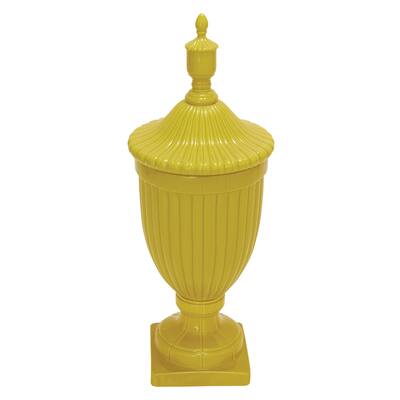 Captivating Unique Styled Ceramic Lemon Urn - Overstock - 11837702