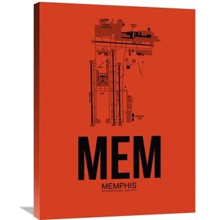 Naxart Studio 'MEM Memphis Airport Orange' Stretched Canvas Wall Art ...