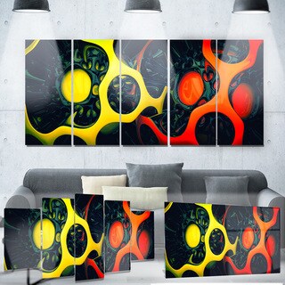 Designart 'Orange and Yellow Geo Art' Metal Wall Art - Bed Bath ...