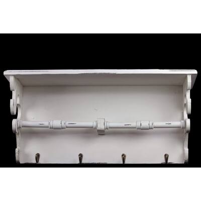 Classic Buckingham's White Distressed Wood 26-inch x 8-inch x 12-inch ...