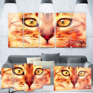 Designart 'Feline Stare' Animal Metal Wall Art - Bed Bath & Beyond ...