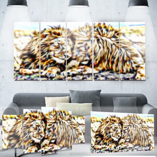 Designart 'Soul Mates' Lion Metal Wall Art - Bed Bath & Beyond - 11846982