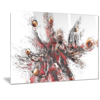 Designart 'Basketball Lay Up Metal Wall Art - Bed Bath & Beyond - 11847131