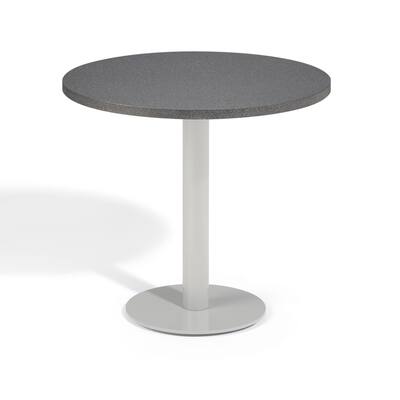 Oxford Garden Travira 32 inch Round Alstone Graphite Bistro Table ...